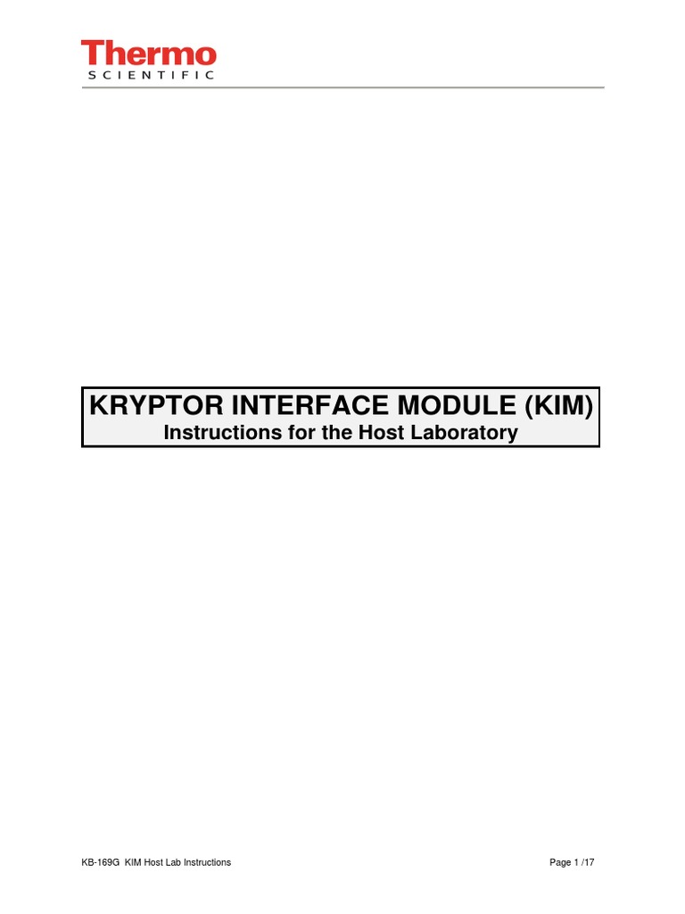 KIM Host Lab Instructions for KRYPTOR Interface Module | PDF | Computer ...