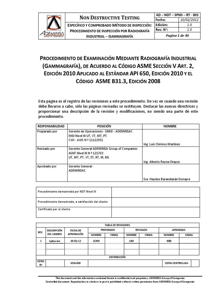 Radiografía Industrial API 650-ASME B31.3 | PDF | Soldadura | Construcción