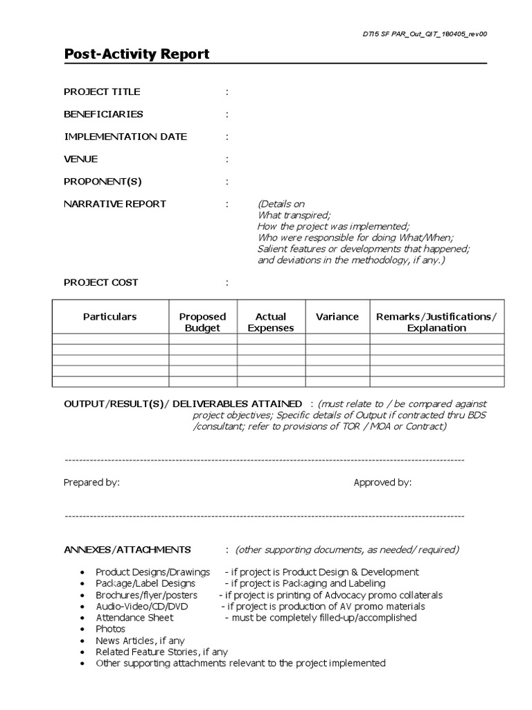 Post-Activity Report: Project Title Beneficiaries Implementation Date ...