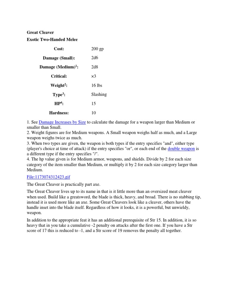 3.5 Equipment Great Cleaver | PDF | Law