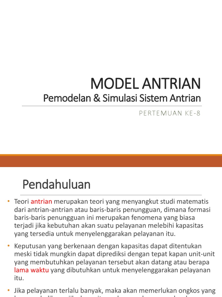 08 - Pemodelan Dan Simulasi Antrian | PDF