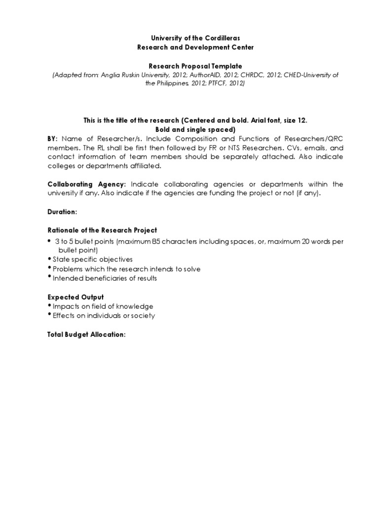 Research Proposal Template | PDF | Methodology | Theory