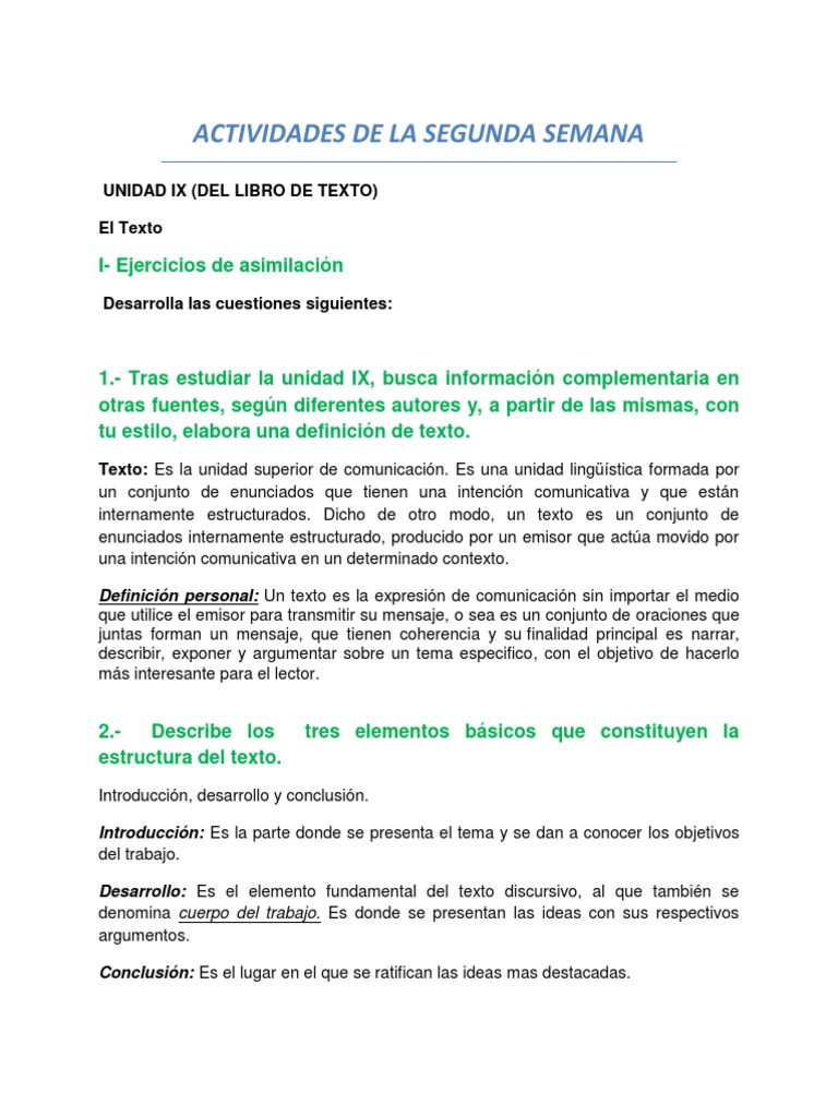 ESPAÑOL II Unidad 2 Enviada | PDF | Cerebro | Comunicación