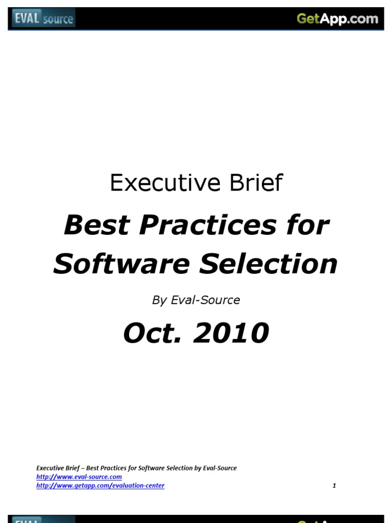 Best Practices for Software Selection | PDF | Enterprise Resource ...