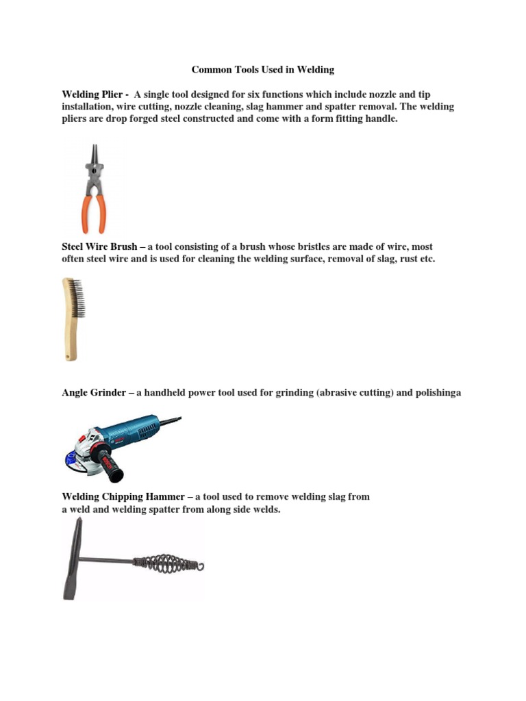 C. Common Tools Used in Welding | PDF