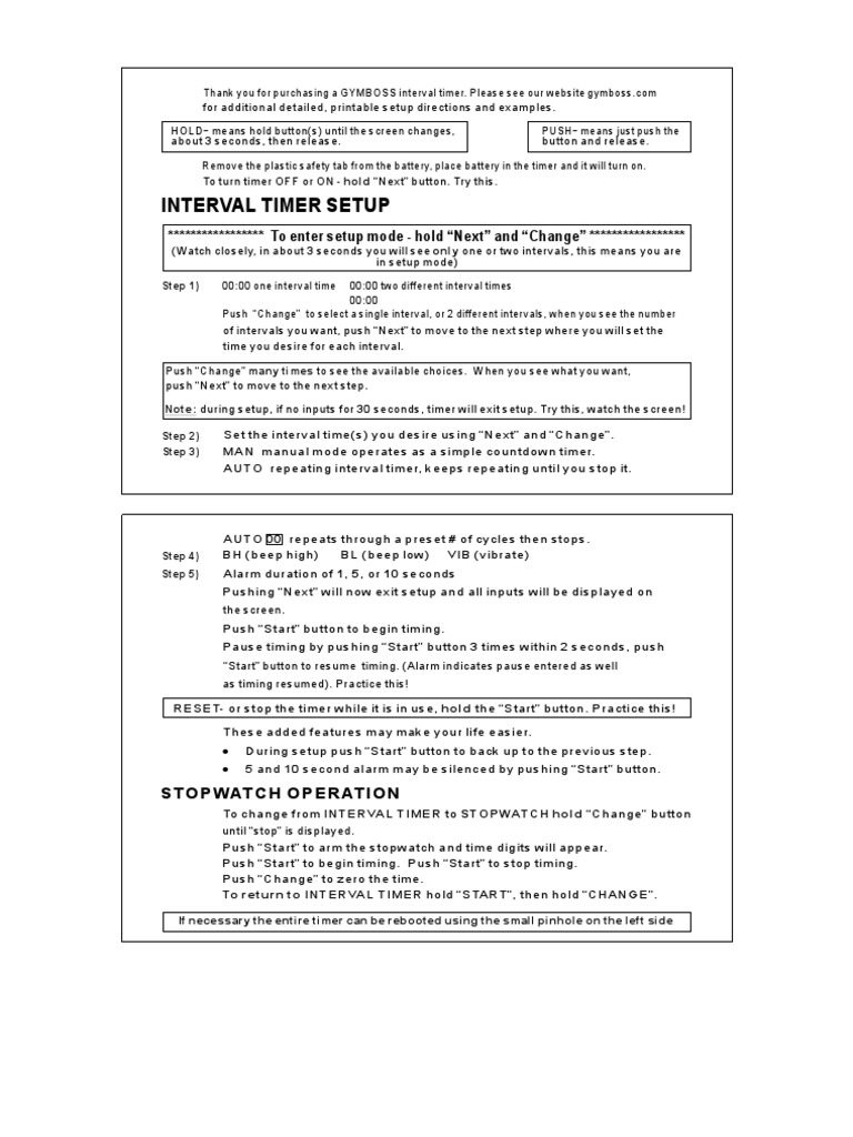 Gymboss Setup | PDF | Teaching Mathematics