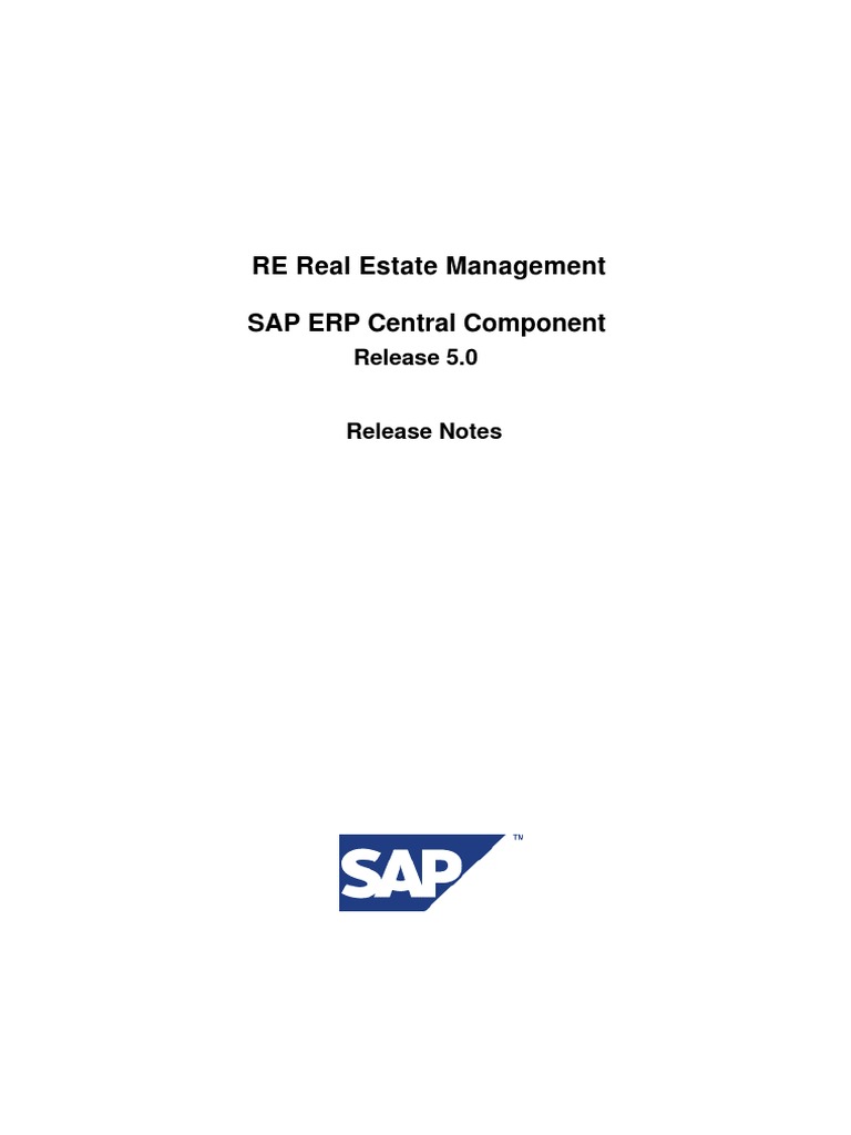 RE Real Estate Management: SAP ERP Central Component | PDF | Debits And ...