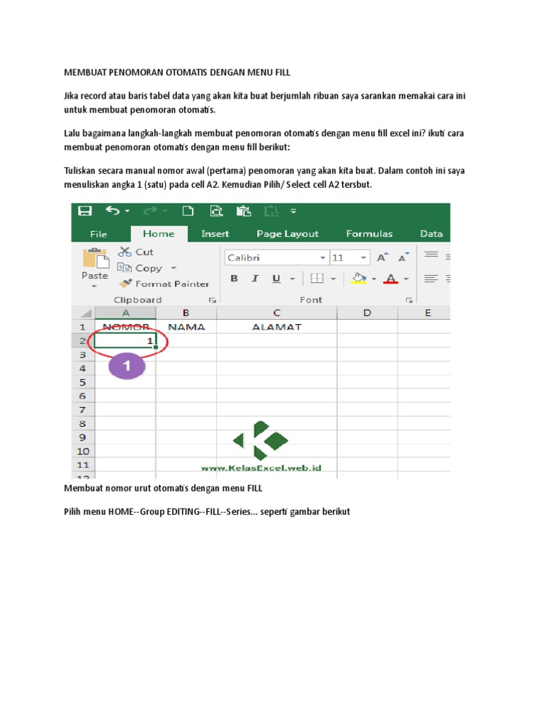 Membuat Penomoran Otomatis Excel | PDF