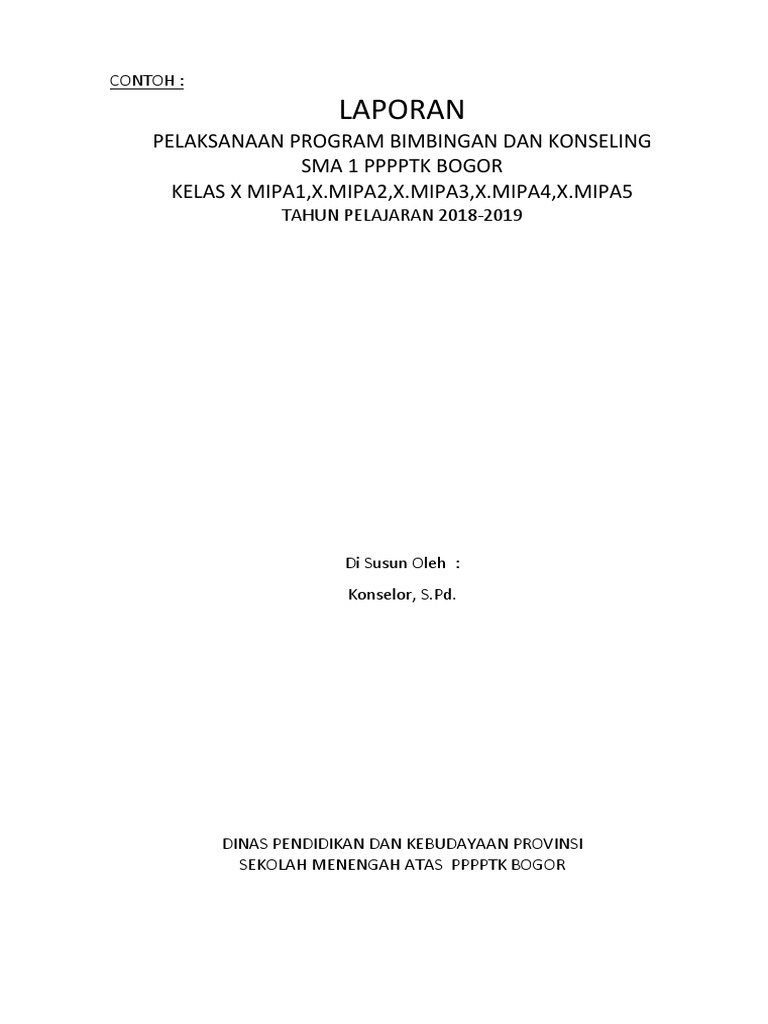 Contoh Laporan BK | PDF