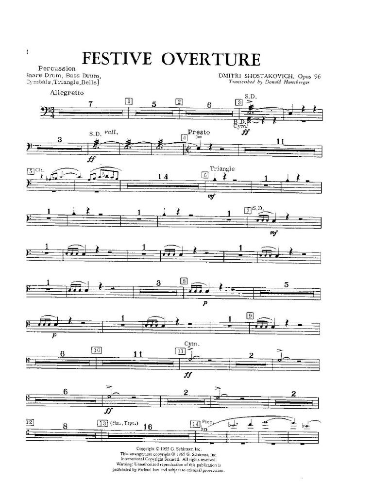 Festive Overture - Percussion | PDF