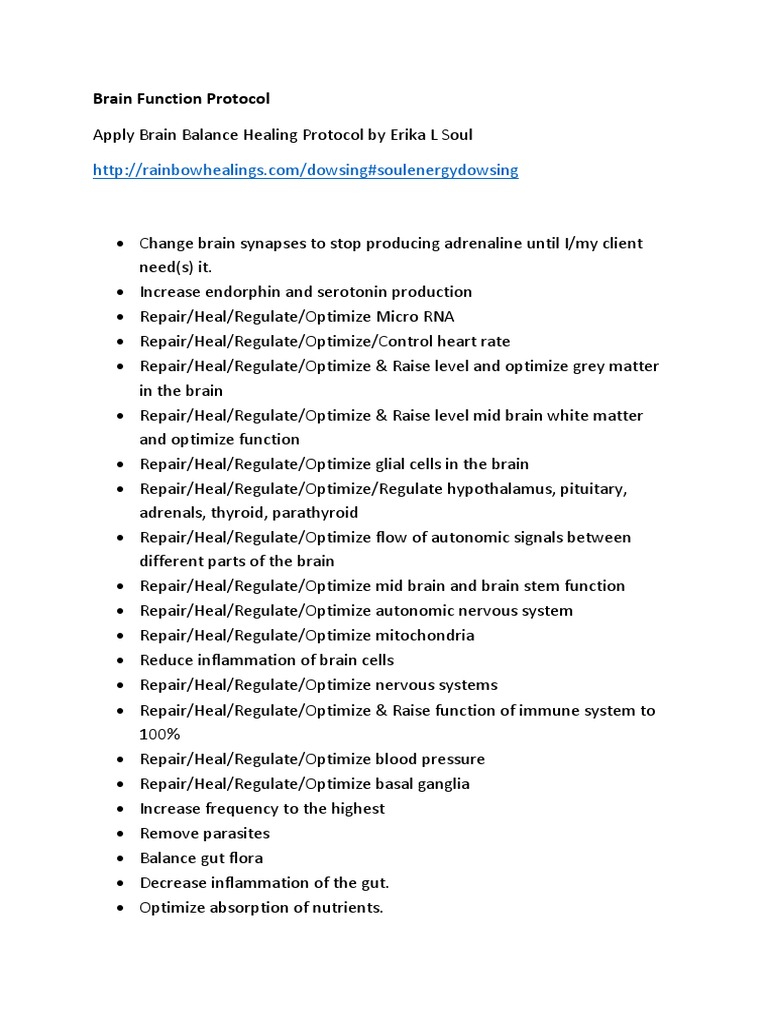 Brain Function Protocol | PDF | Autonomic Nervous System | Brain