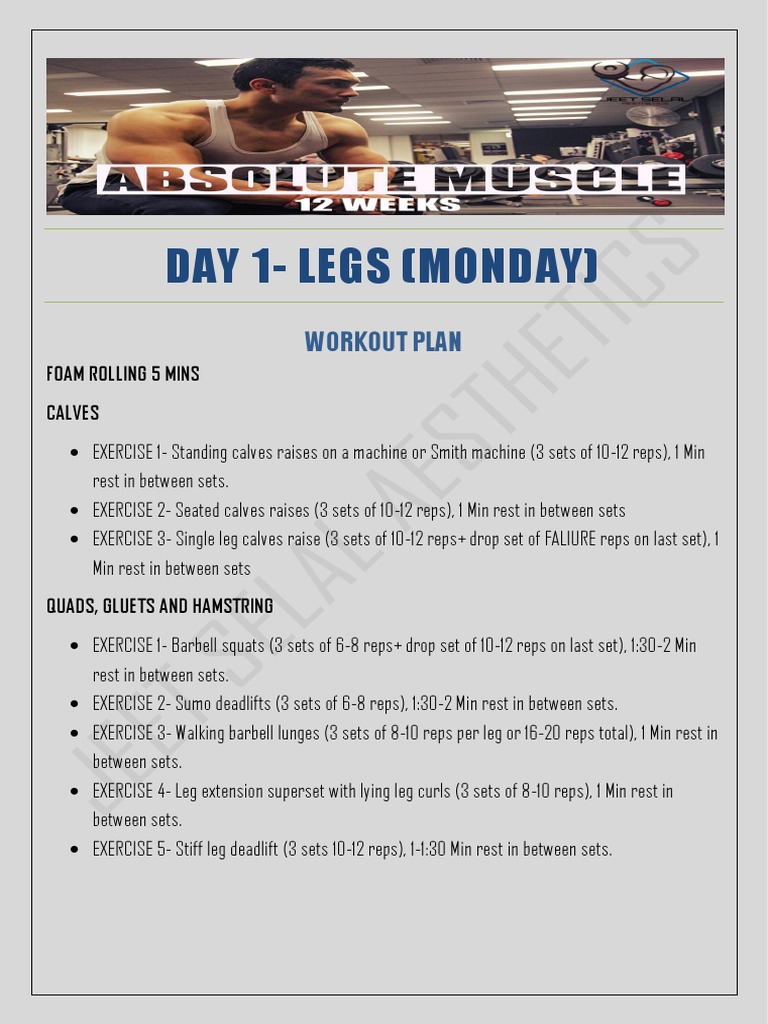 Day 1-Legs (Monday) : Workout Plan | PDF