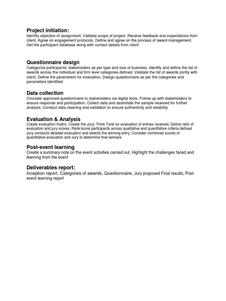 Questionnaire Questionnaire: Project Initiation | PDF