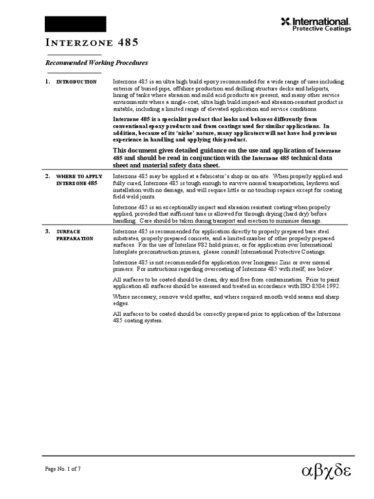Interzone 485 - Application Guidelines | PDF | Paint | Corrosion