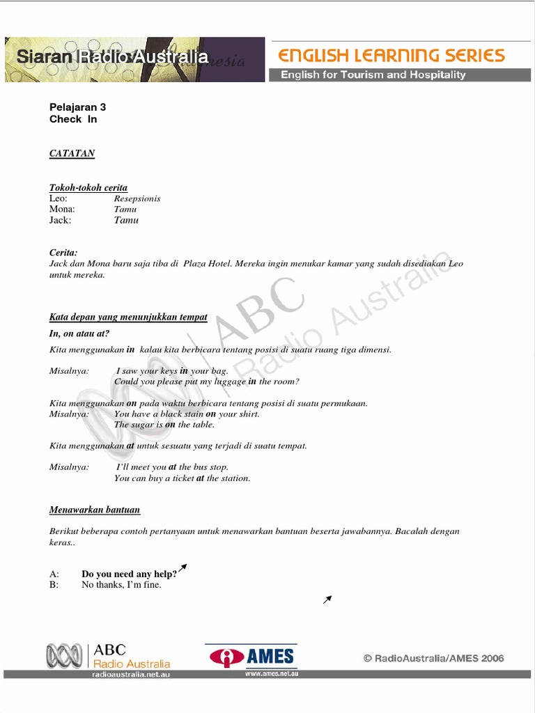 COnversation in Hotel | PDF | Leisure