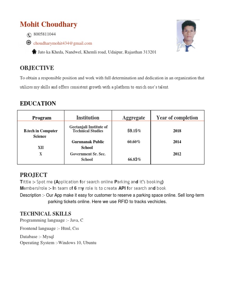 Edited Mohit Resume | PDF