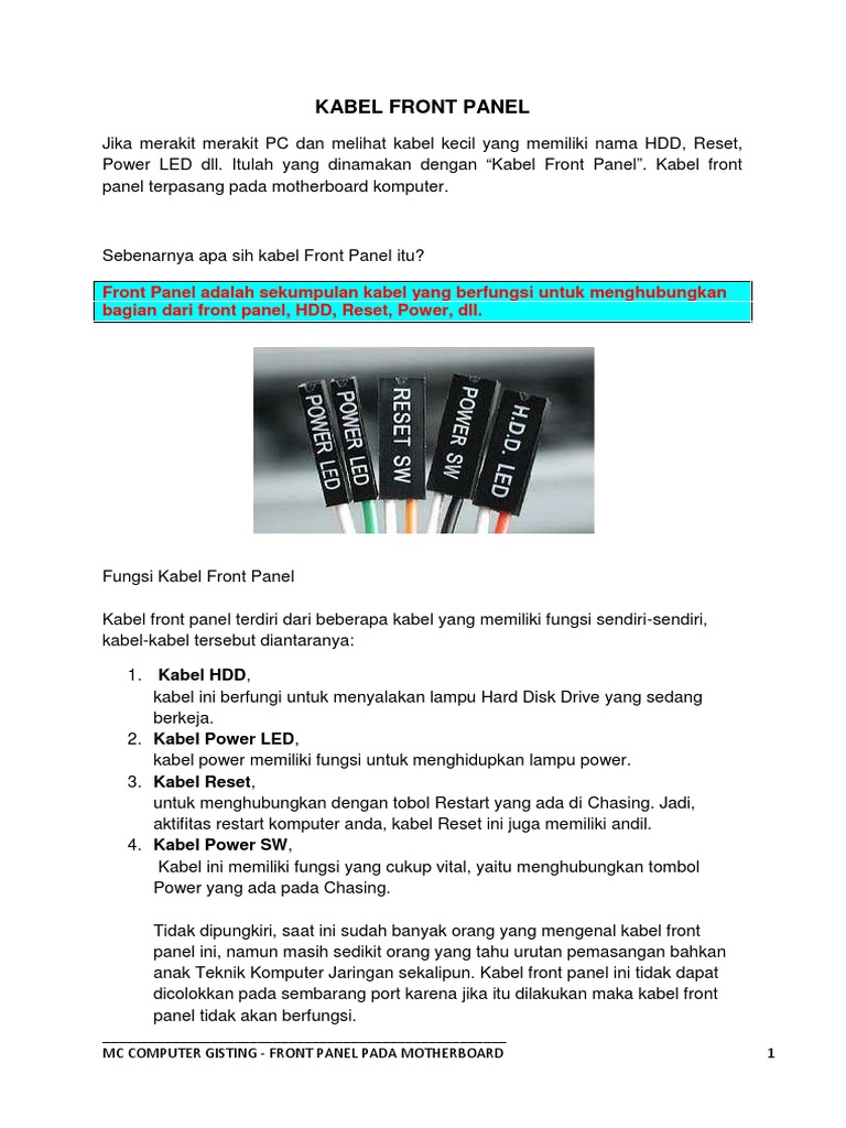 Kabel Front Panel | PDF