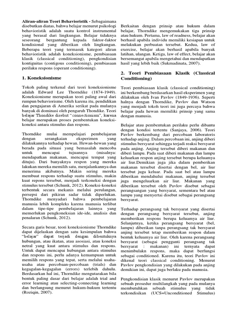 Aliran Teori Behavior | PDF