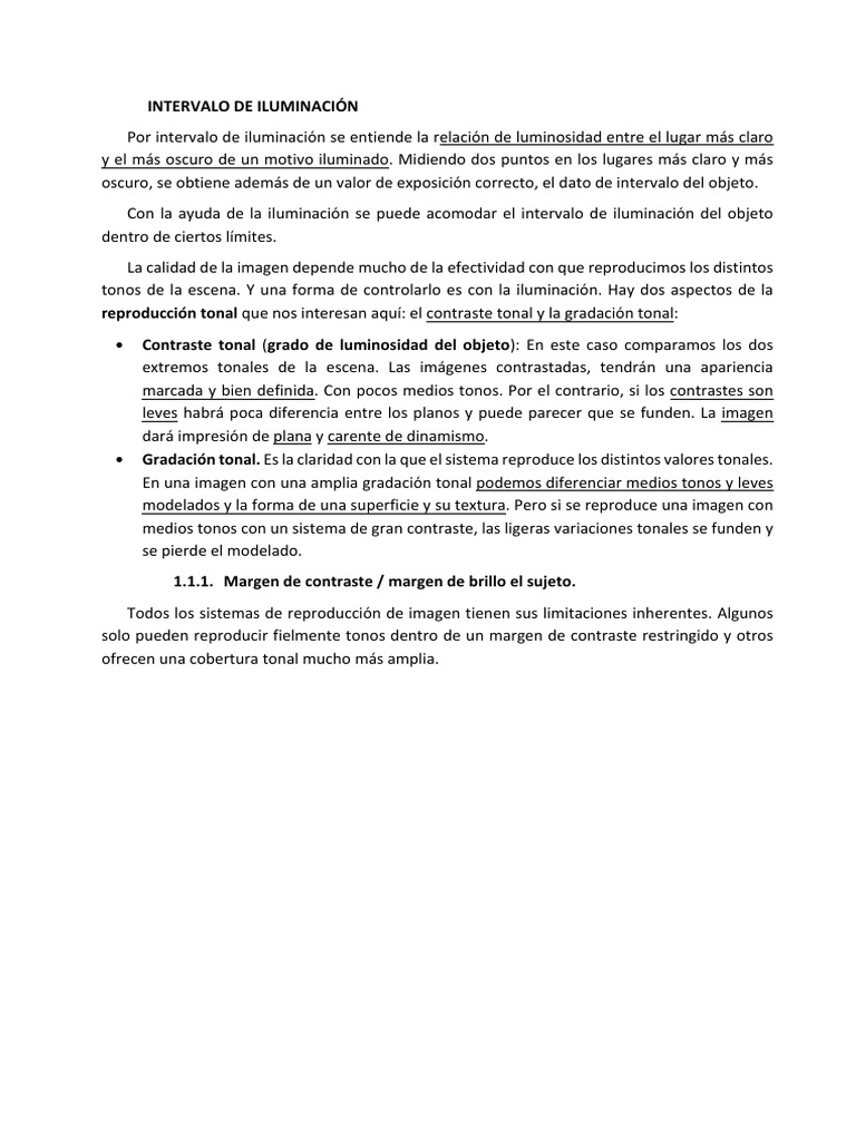 Intervalo y Control de Iluminación | PDF