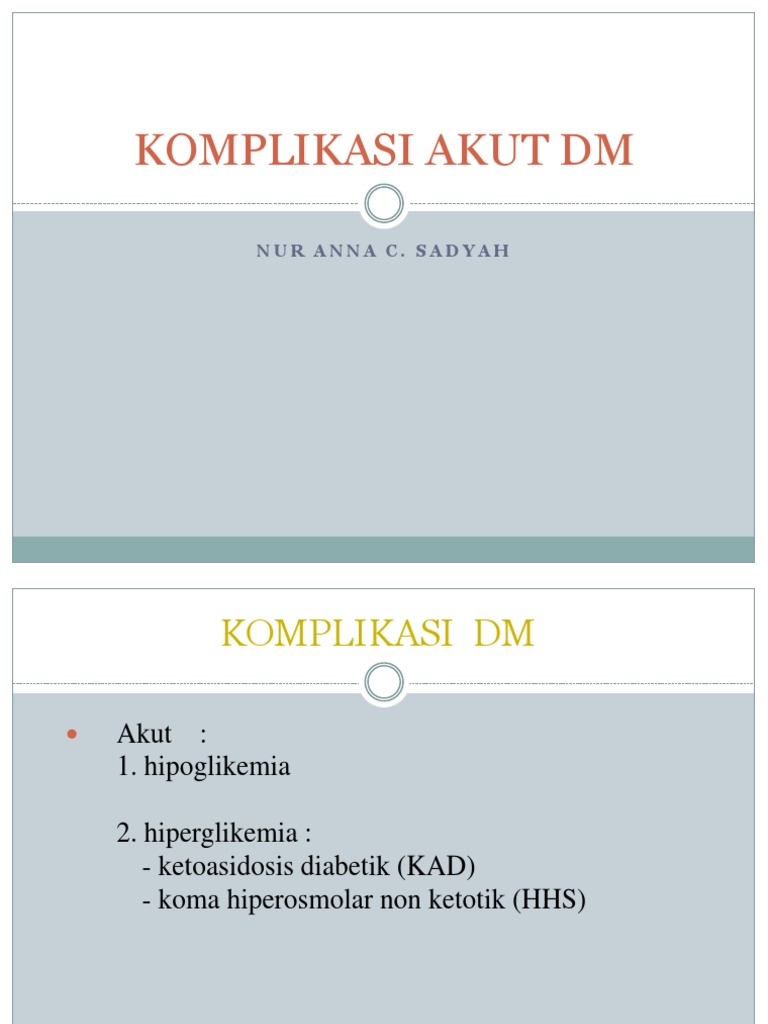 Komplikasi Akut & Kronik DM | PDF