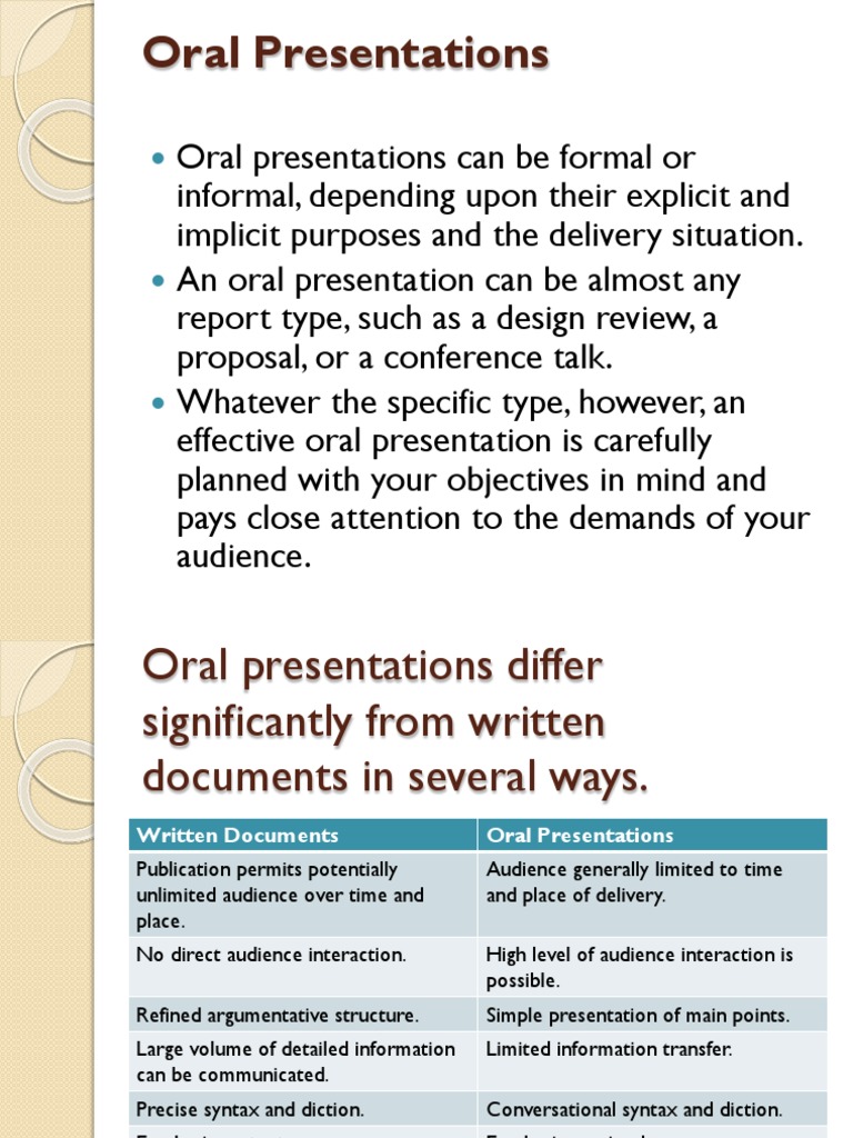 3 Oral Presentations | PDF | Speech | Public Speaking