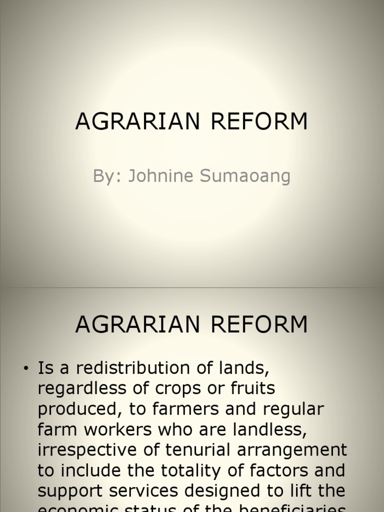 Agrarian Reform | PDF | Leasehold Estate | Land Reform