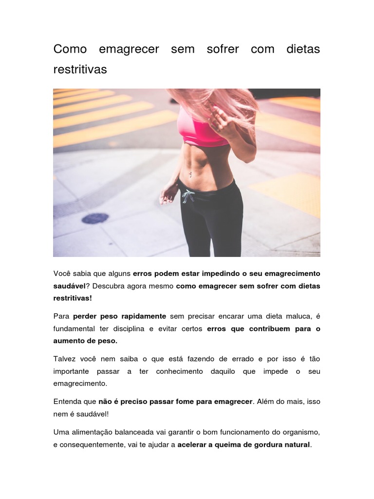 03 - Como Emagrecer Sem Sofrer Com Dietas Restritivas | PDF | Caloria | Alimentos