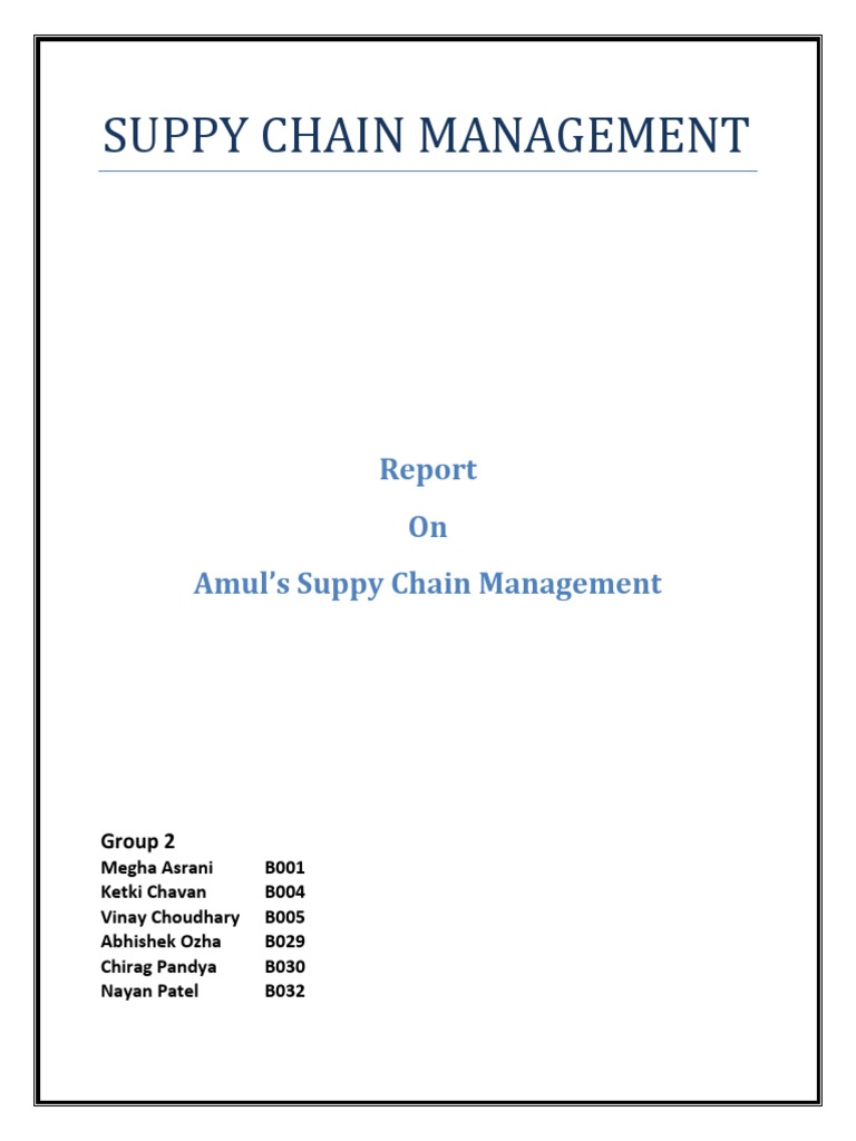 Amul Supply Chain Report | PDF | Warehouse | Retail