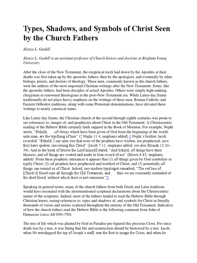 Types, Shadows, and Symbols of Christ | PDF | Christology | Jesus