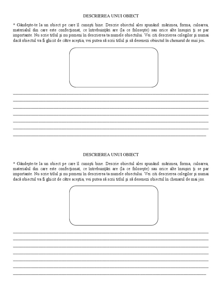 Descrierea Unui Obiect | PDF