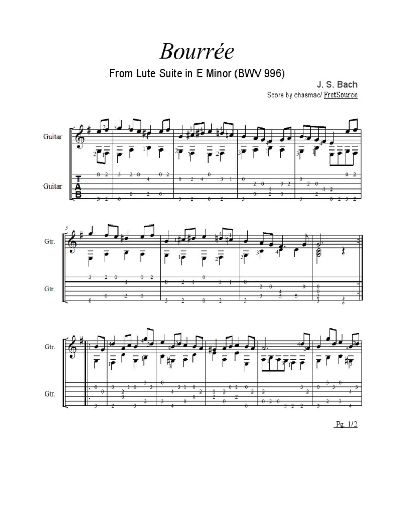 Bourree e Minor Bach | PDF