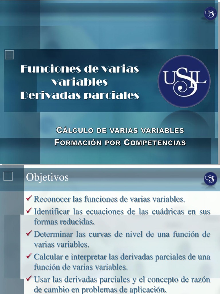 S1 Funciones de Varias Variables PDF | PDF | Derivado | Función (Matemáticas)