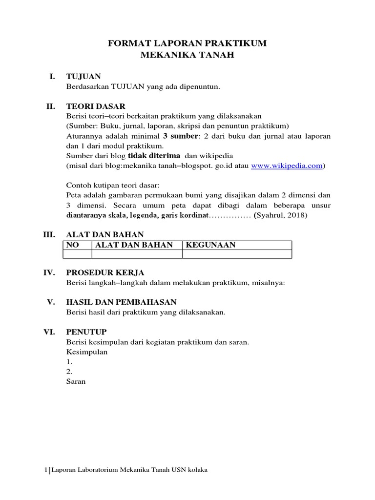 Format Laporan Praktikum | PDF