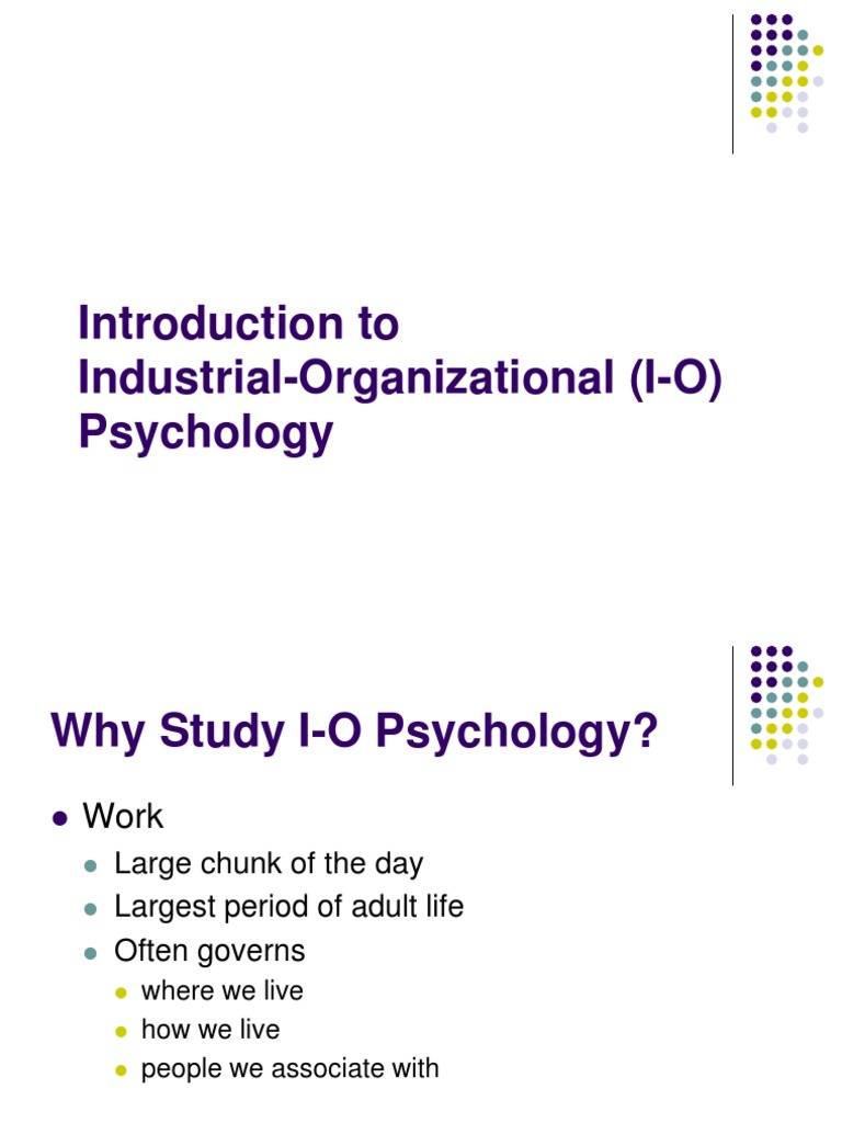 Introduction To Industrial-Organizational (I-O) Psychology | PDF ...