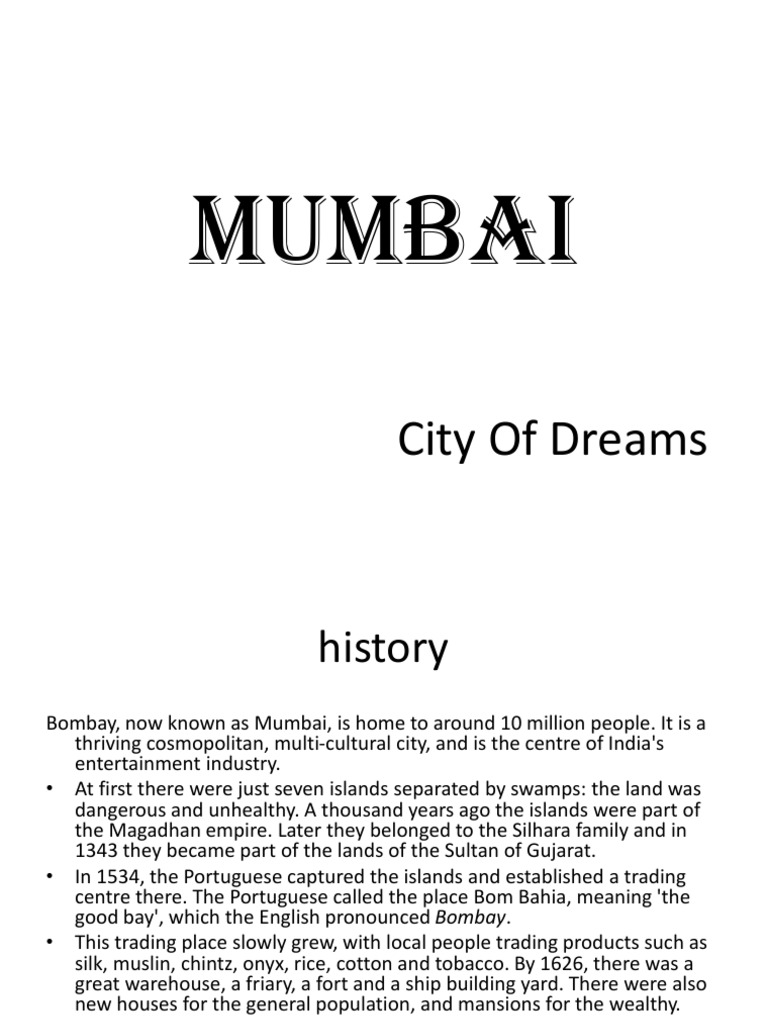 Mumbai: City of Dreams | Download Free PDF | Mumbai