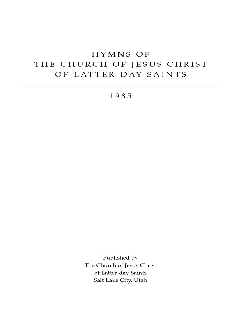 Hymns of The Church of Jesus Christ of Latter-Daysaints | PDF
