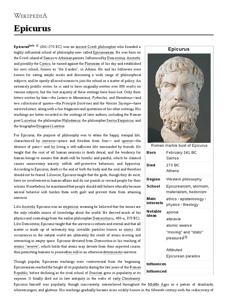 Epicurus | Metaphysics | Philosophical Science