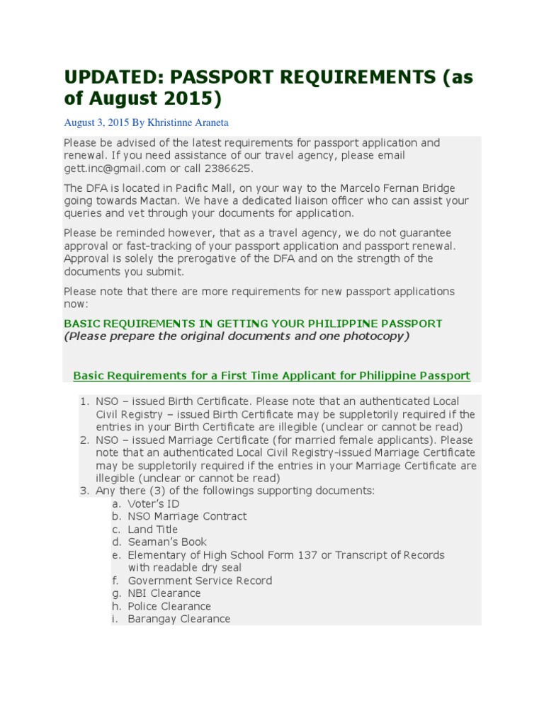 Dfa Passport Req | PDF