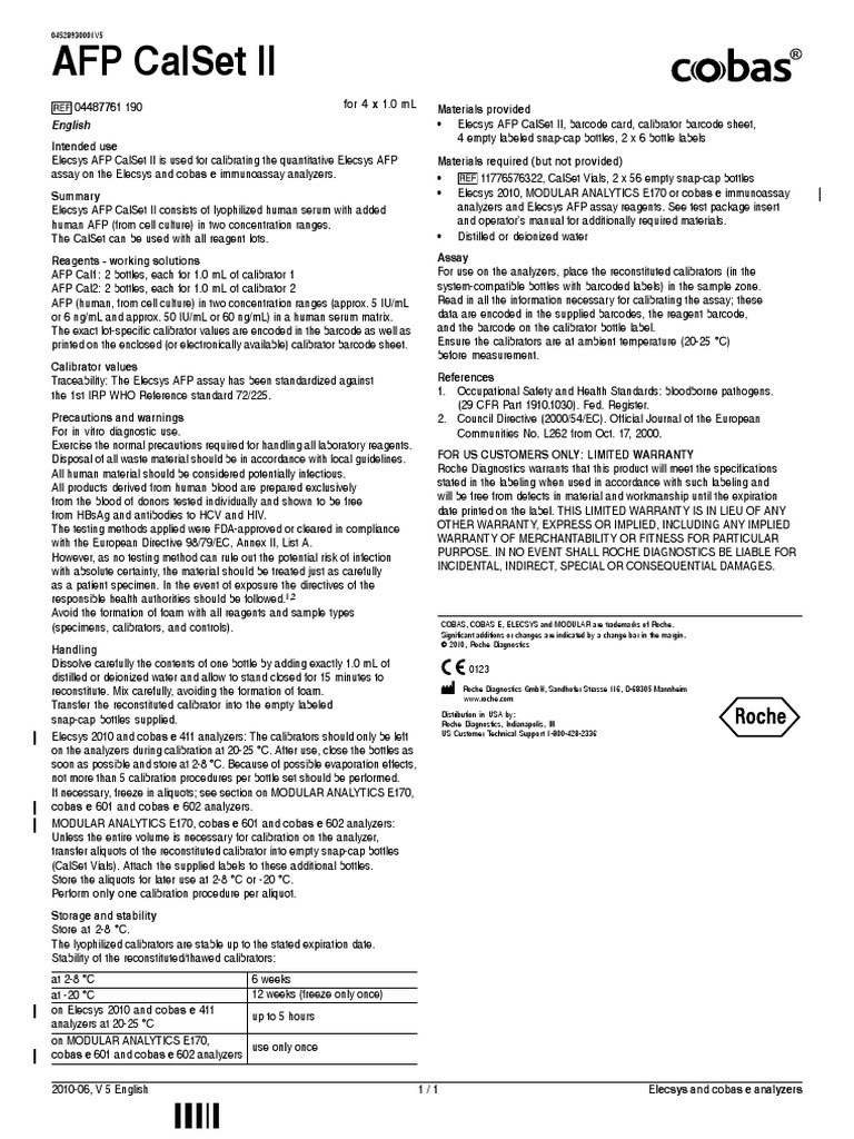 AFP Calset | PDF | Immunoassay | Infection