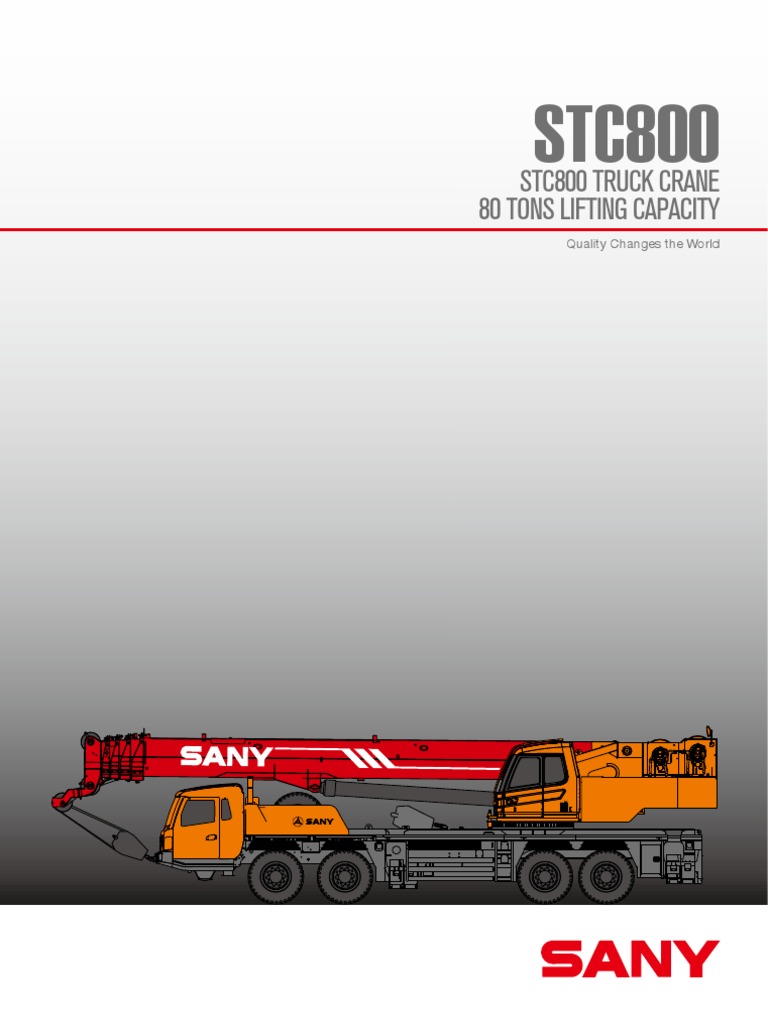 SANY STC800 Truck Crane Load Chart | PDF | Crane (Machine ...
