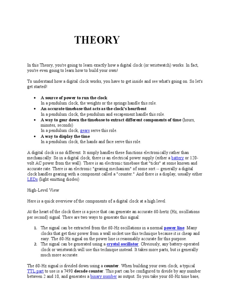Theory | Download Free PDF | Clock | Rectifier