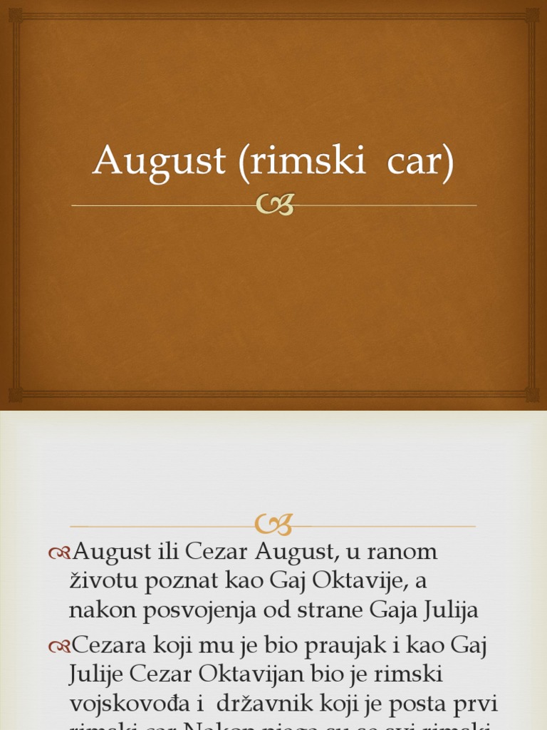 August (Rimski Car) | PDF