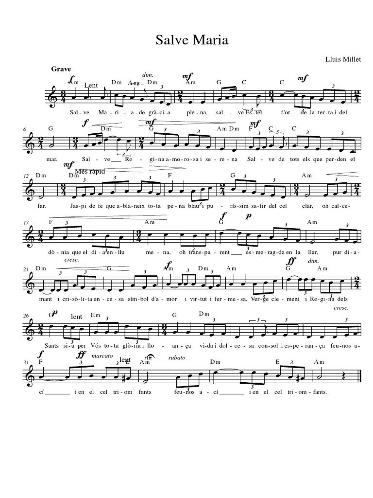 Salve Maria ACORDS - Mus | PDF