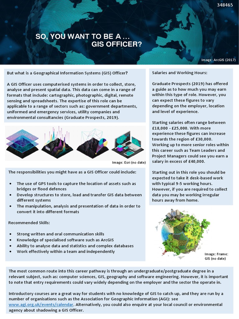 Job Factsheet | PDF | Geomatics | Geographic Information System