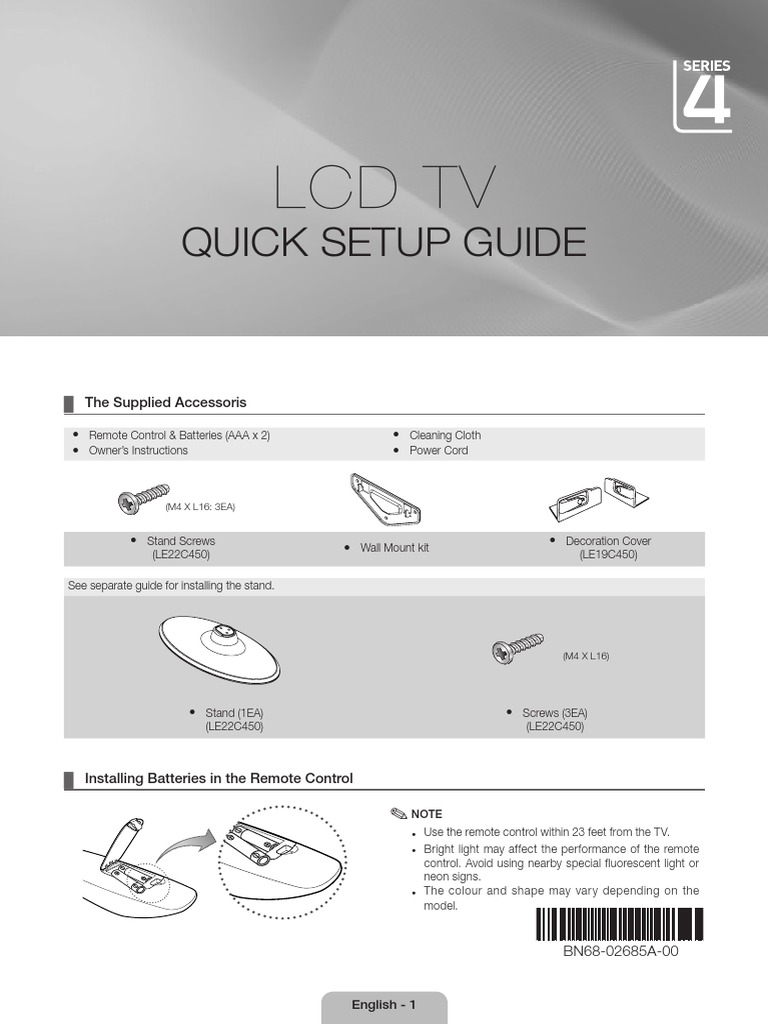 LCD TV Quick Setup Guide | PDF | High Definition Television | Hdmi