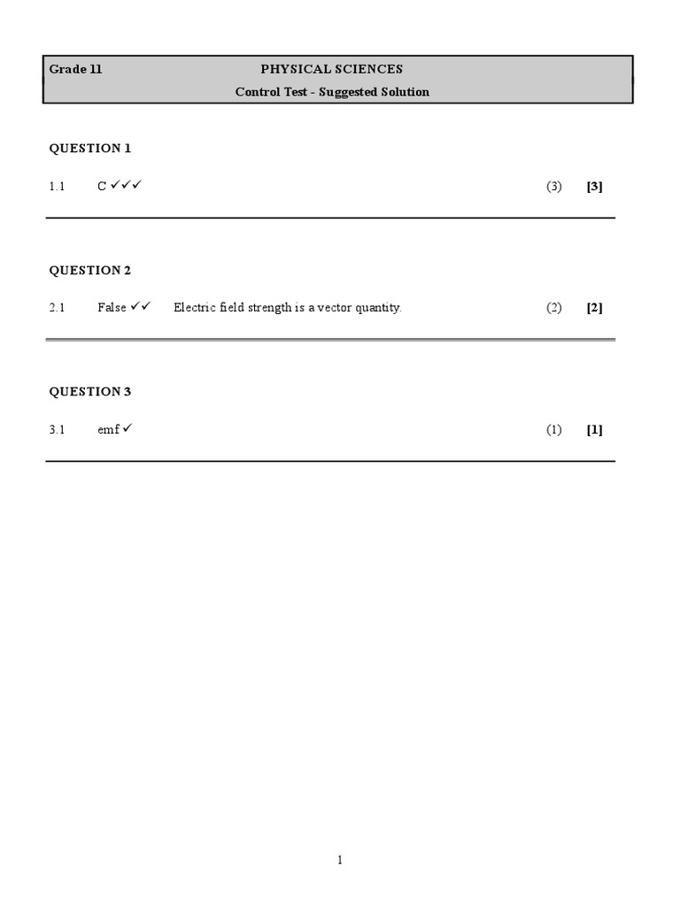 Term 1 Test Answers | PDF