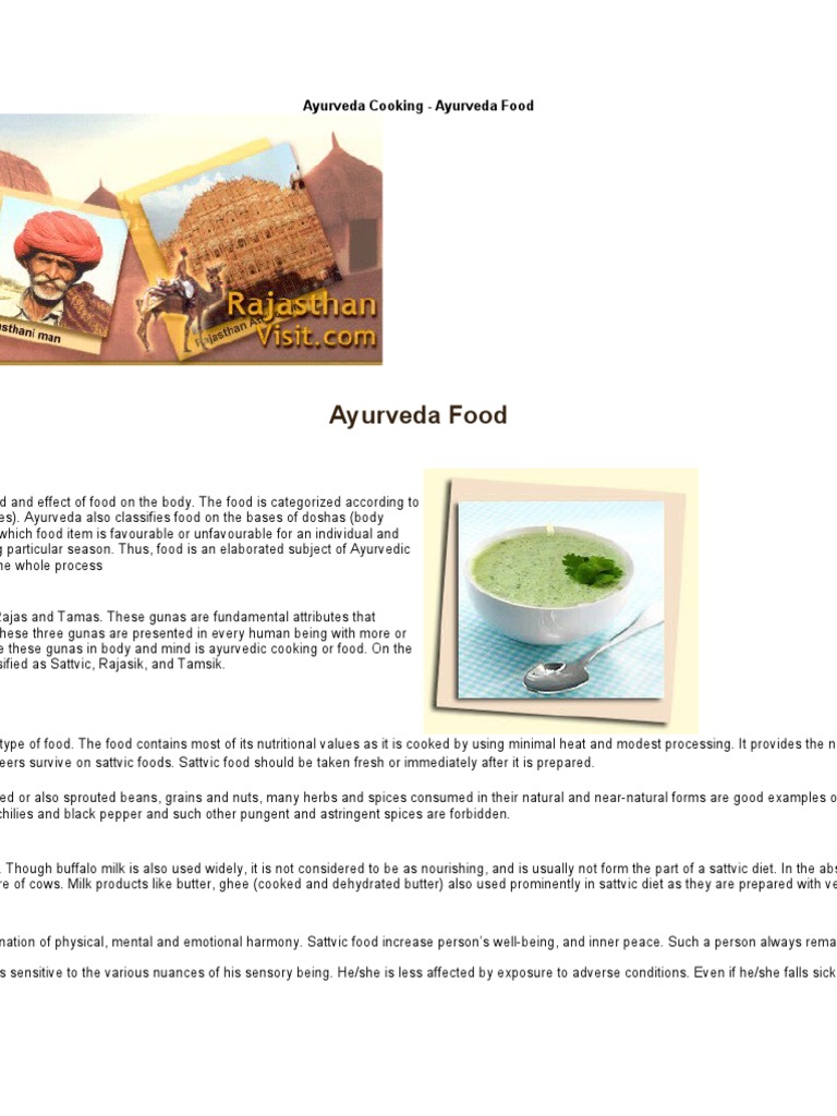 Ayurveda Cooking - Ayurveda Food | PDF | Ayurveda | Drink