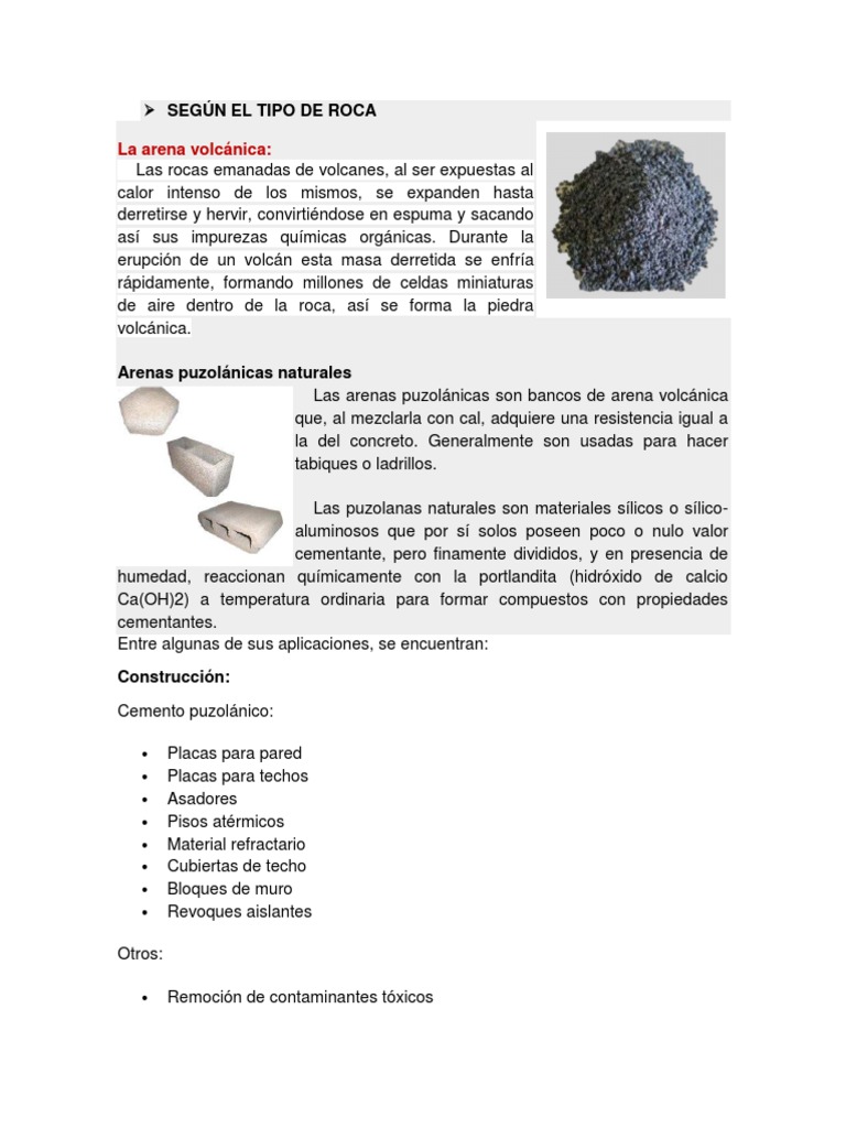 Tipos y Usos de La Arena | PDF | Aislamiento térmico | Fundición ...