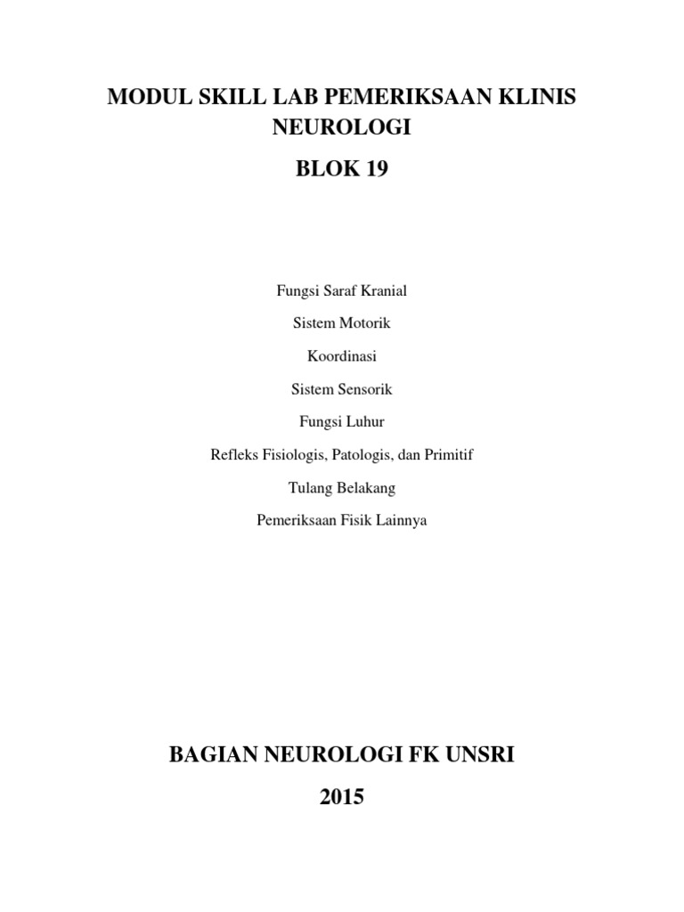 Modul Skill Lab Blok 19 Terbaru | PDF