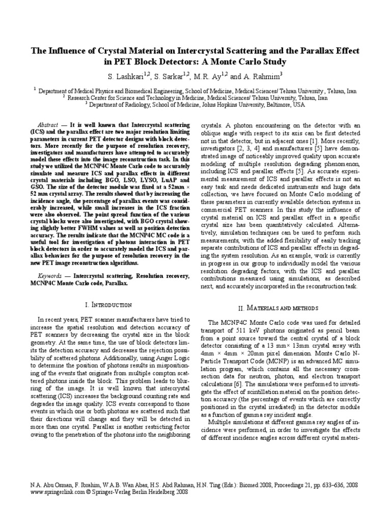 Crystal Database | Download Free PDF | Positron Emission Tomography ...